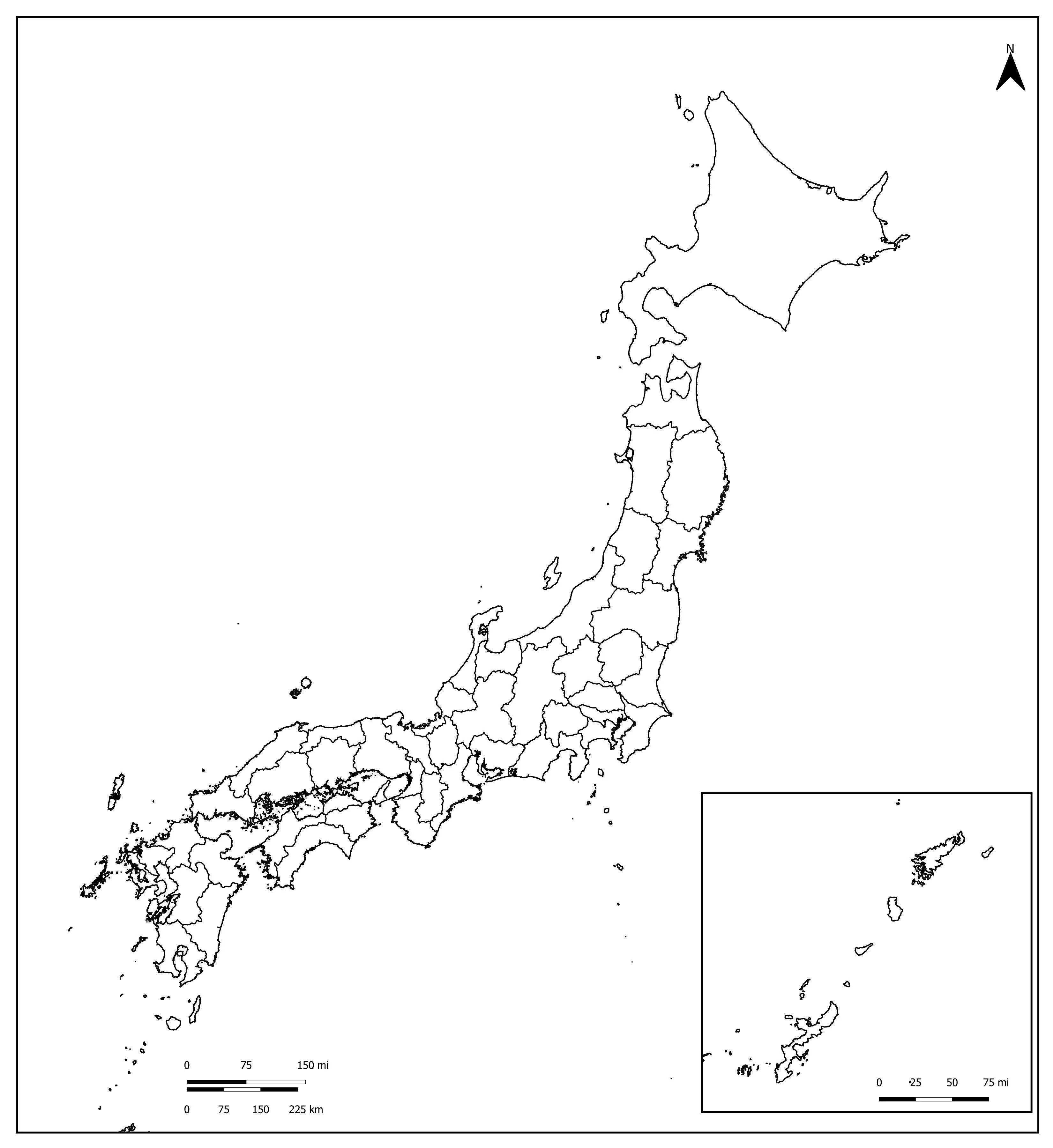 🇯🇵 Blank Map of Japan [FREE] | WMB Maps