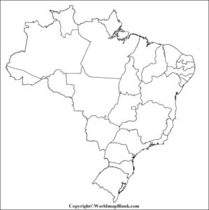 Printable Blank Map of Brazil - Outline, Transparent PNG map
