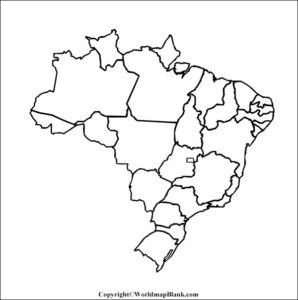 Printable Blank Map of Brazil - Outline, Transparent PNG map