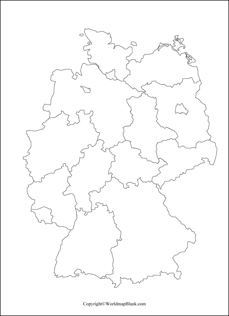 Printable Blank Map of Germany – Outline, Transparent, PNG Map