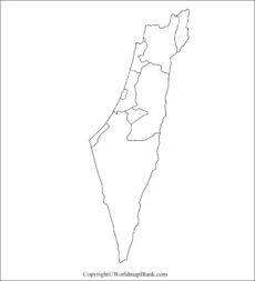 Printable Blank Map of Israel - Outline, Transparent PNG Map