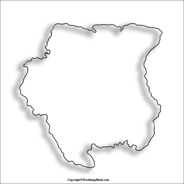 Printable Blank Map of Suriname – Outline, Transparent, PNG map