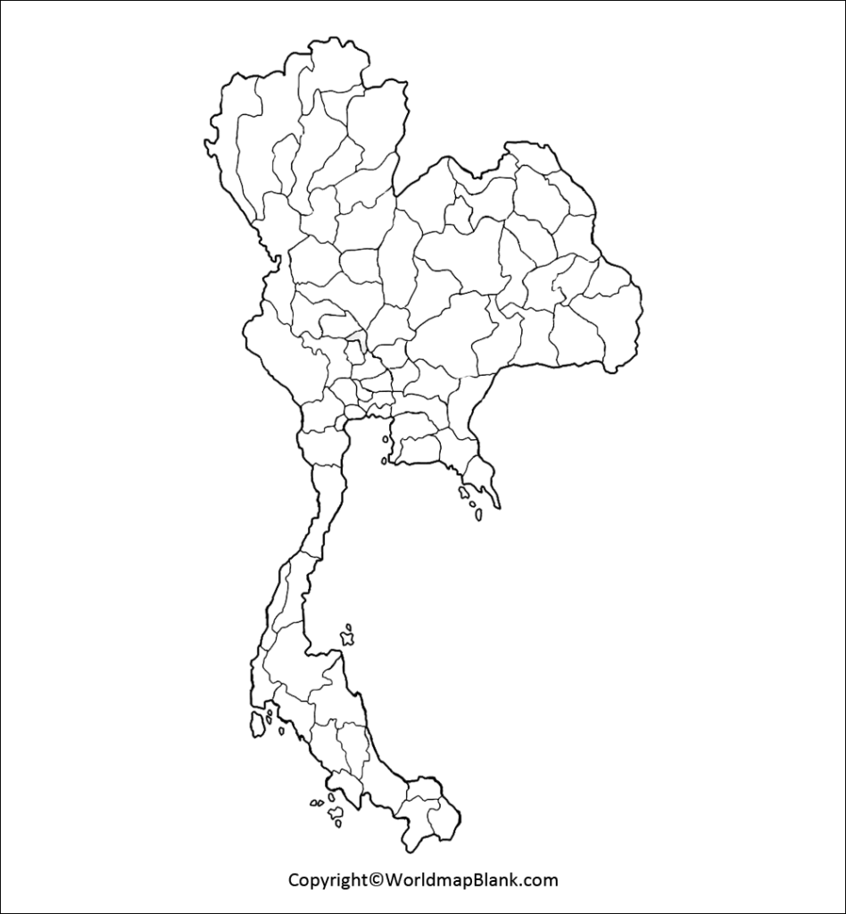 Blank Map of Thailand – Outline Map of Thailand – Transparent PNG ...