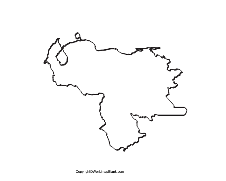 Printable Blank Map of Venezuela – Outline, Transparent, PNG Map