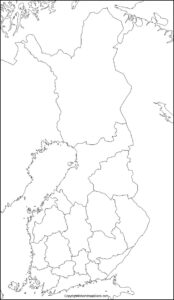 Printable Blank Map of Finland – Outline, Transparent, PNG Map – World ...