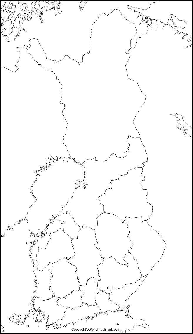 Printable Blank Map of Finland – Outline, Transparent, PNG Map