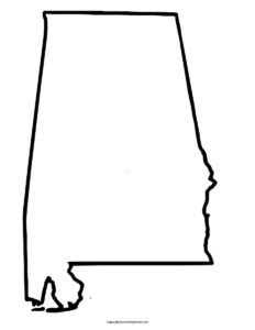 Printable Blank Map of Alabama- Outline, Transparent, PNG Map