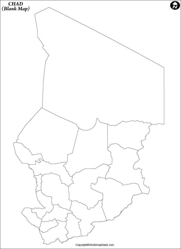 Printable Blank Map of Chad- Outline, Transparent, PNG Map