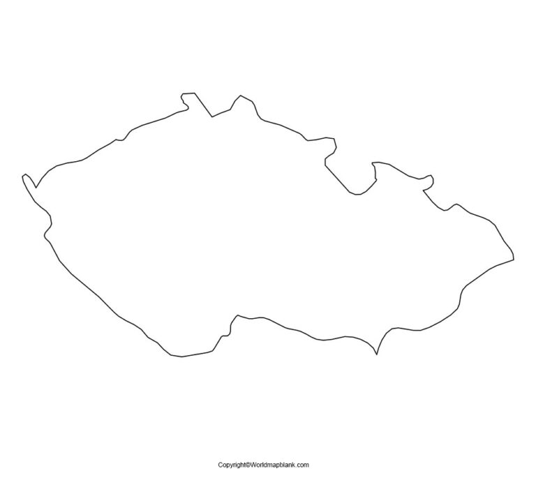 Printable Blank Map of Czechia - Outline, Transparent, PNG Map