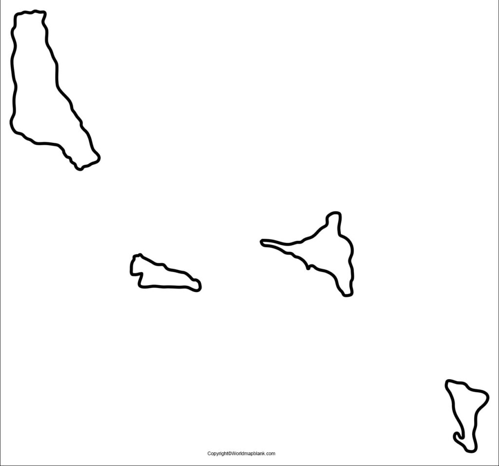 Printable Blank Map of Comoros- Outline, Transparent, PNG map
