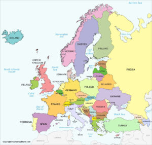 Mapa de Europa con nombres – World Map Blank