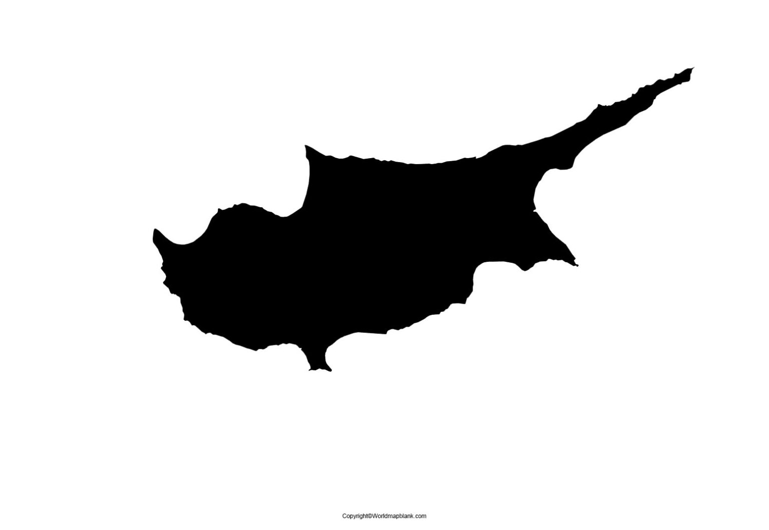 Printable Blank Map of Cyprus - Outline, Transparent, PNG map