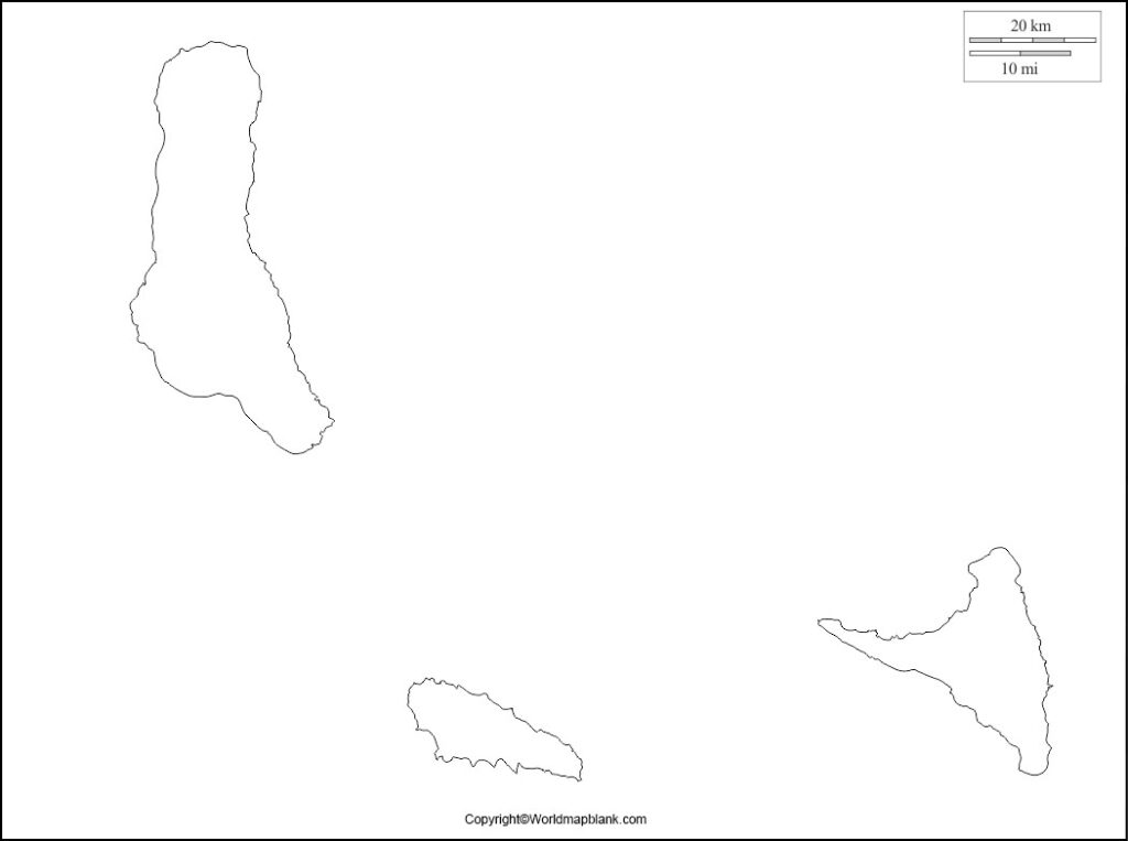 Printable Blank Map of Comoros- Outline, Transparent, PNG map