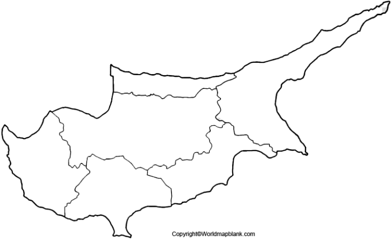 Printable Blank Map of Cyprus - Outline, Transparent, PNG map
