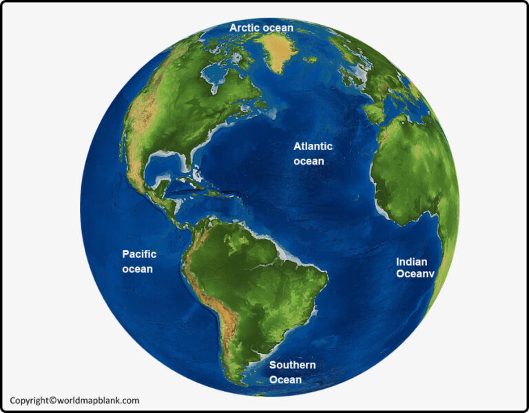 Labeled Map of the World with Oceans and Seas 🌍 [FREE]