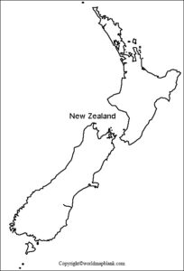 Printable Blank Map of New Zealand - Outline Transparent map