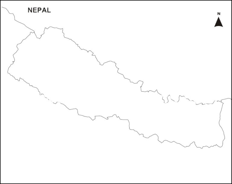 Printable Blank Map of Nepal – Outline, Transparent, PNG map – World ...