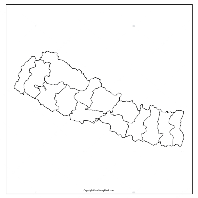 Printable Blank Map of Nepal - Outline, Transparent, PNG map