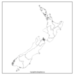 Printable Blank Map of New Zealand - Outline Transparent map