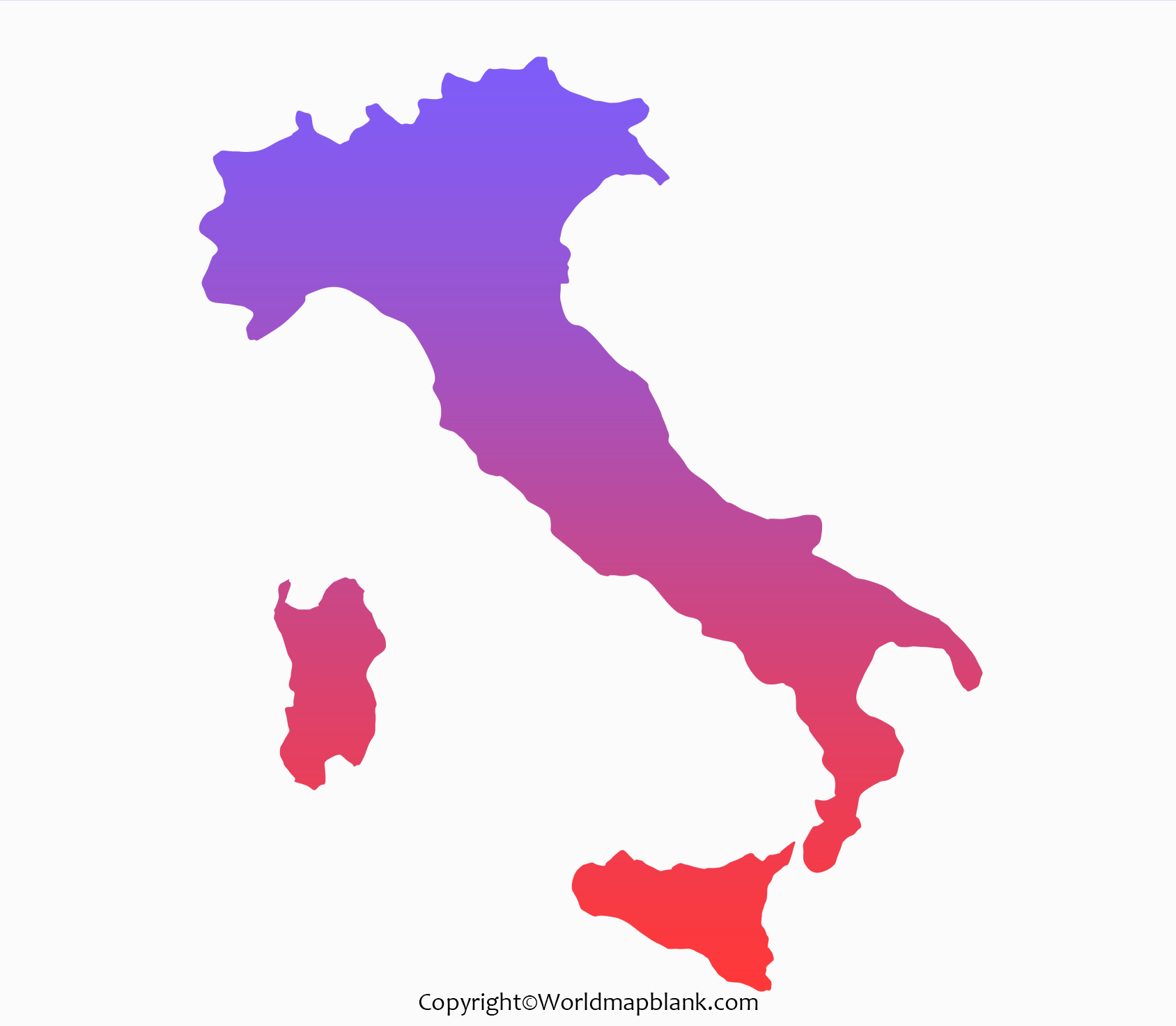 Printable Blank Map of Italy – Outline, Transparent, PNG map
