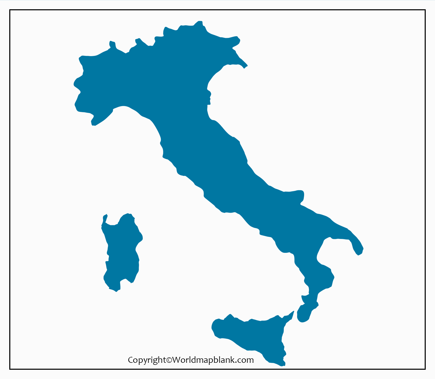 Printable Blank Map of Italy – Outline, Transparent, PNG map