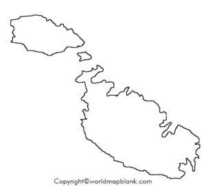 Printable Blank Map of Malta - Outline, Transparent PNG Map