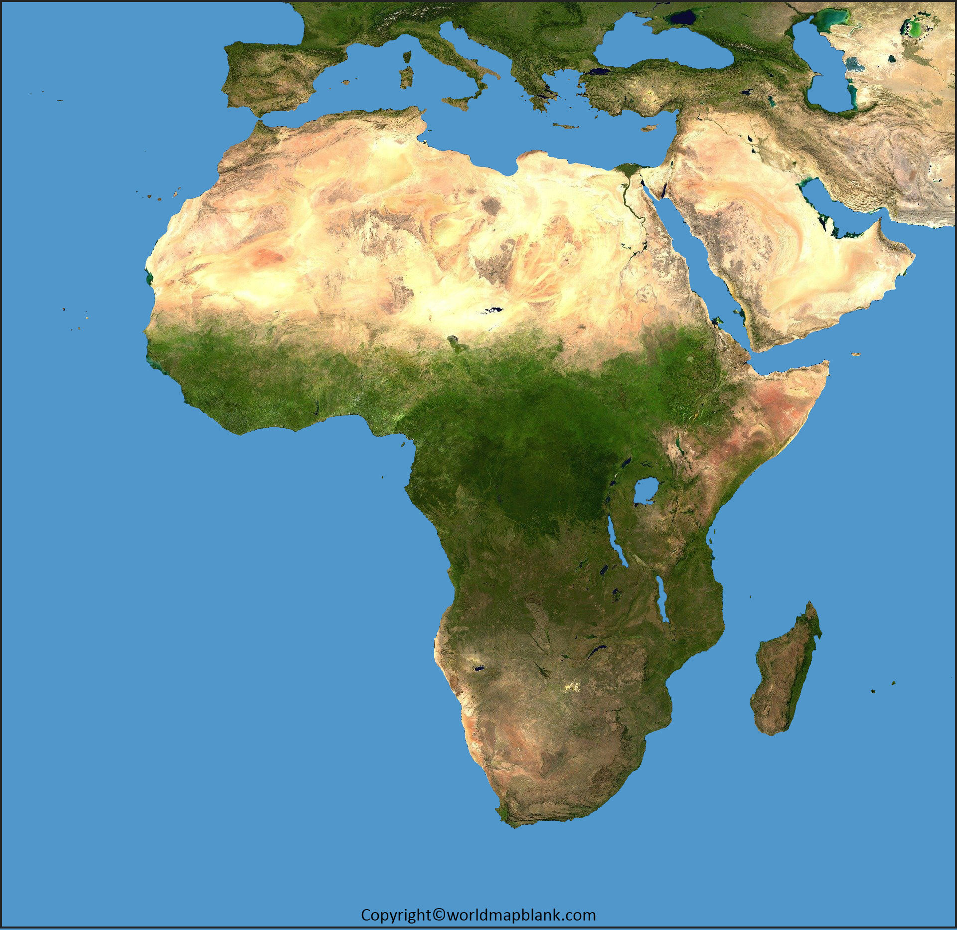 Printable Blank Map of Africa - Outline, Transparent PNG map