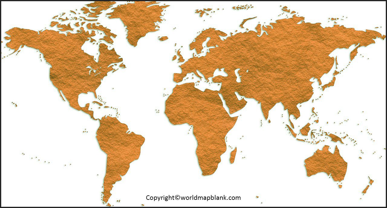 Printable Blank World Map – Outline, Countries [Image/PDF]