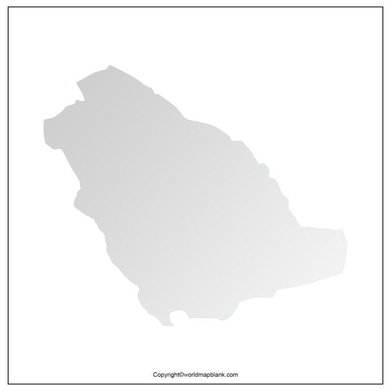 Printable Blank Map of Saudi Arabia -Outline Transparent Map