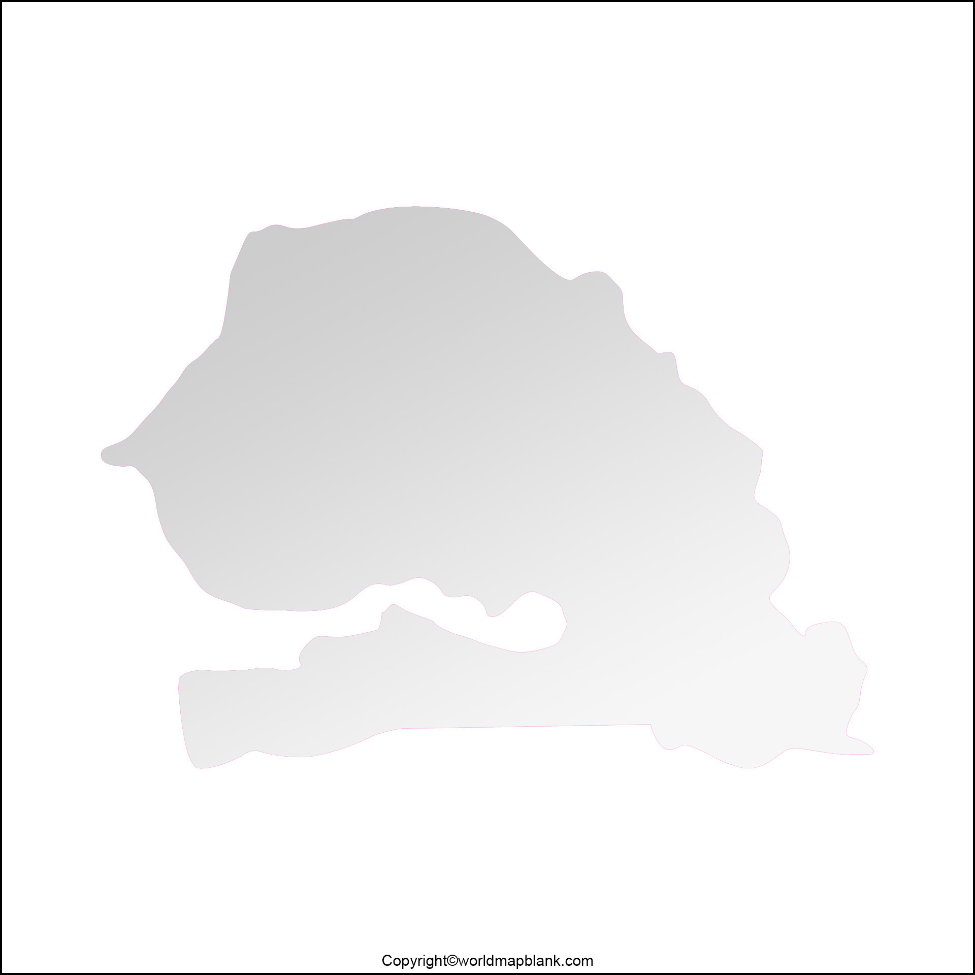 Printable Blank Map of Senegal - Outline Transparent Map