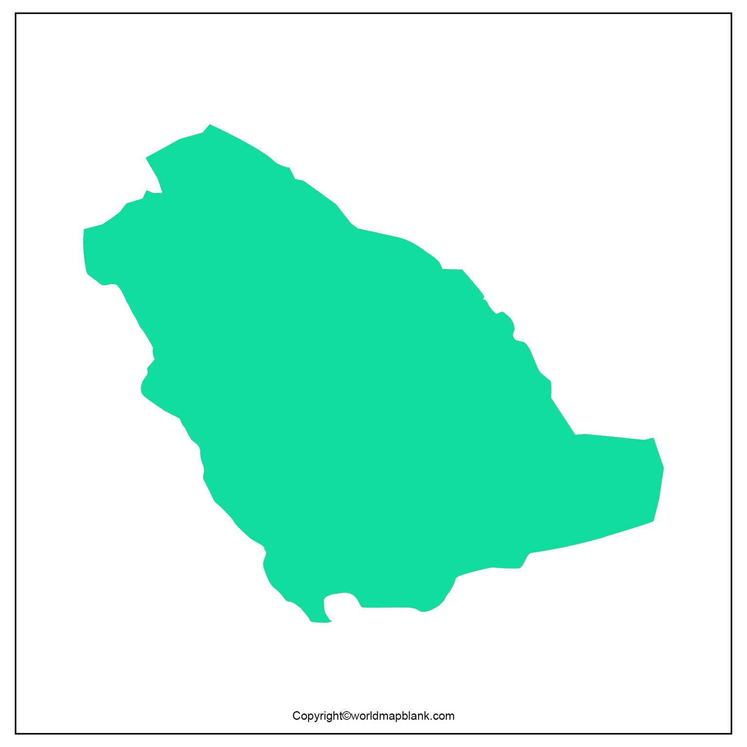 Printable Blank Map of Saudi Arabia -Outline Transparent Map