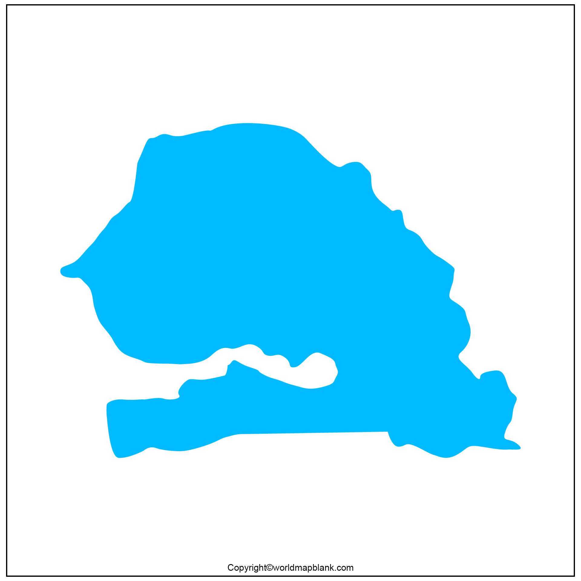 Printable Blank Map of Senegal - Outline Transparent Map
