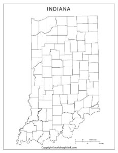 Printable Blank Map of Indiana - Outline, Transparent map