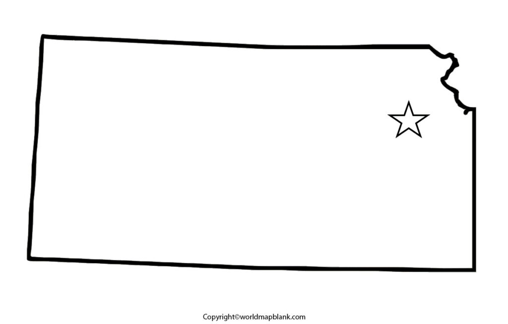 Printable Blank Map of Kansas - Outline, Transparent, PNG map