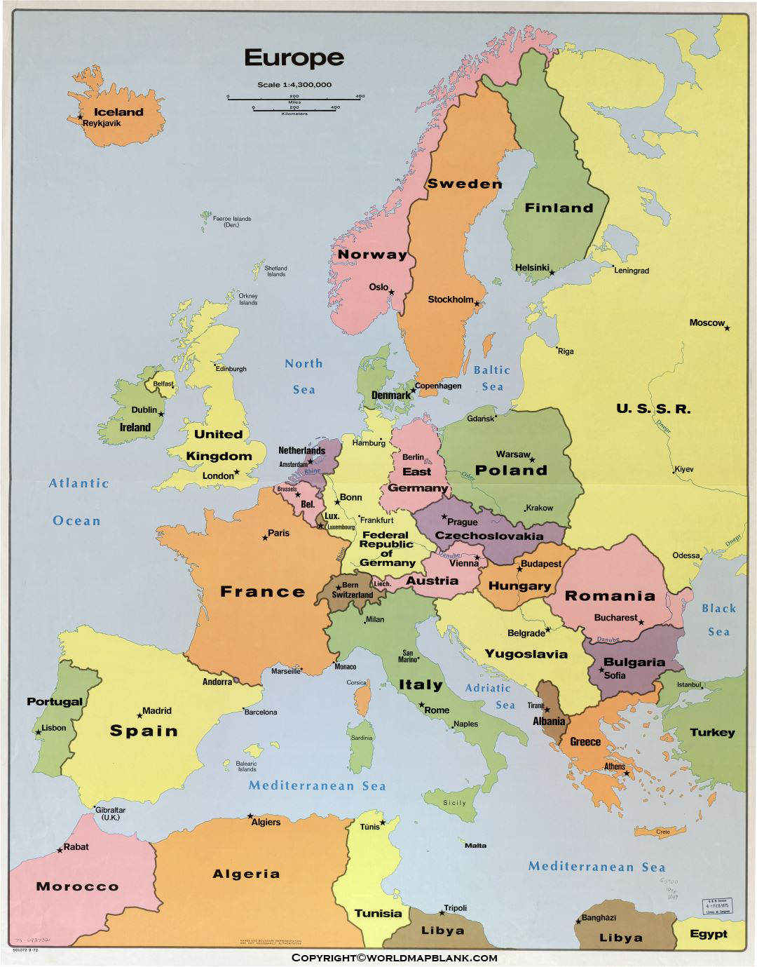 Europe Map with Countries – Europe Map Political [PDF]