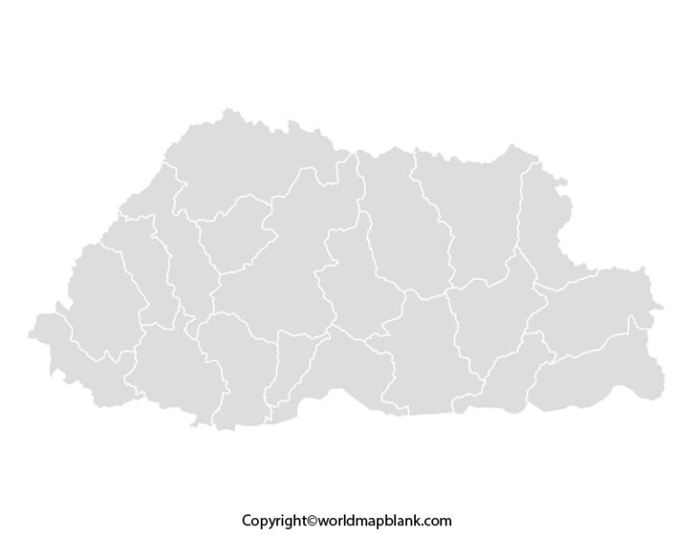 Printable Blank Map of Bhutan – Outline Transparent PNG map – World Map ...