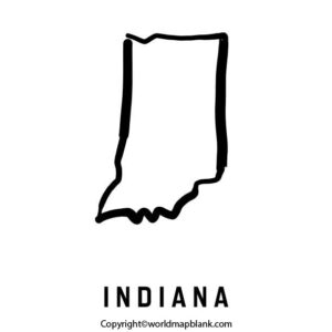 Printable Blank Map of Indiana - Outline, Transparent map