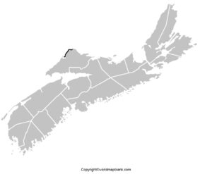 Printable Blank Map of Nova Scotia - Outline Transparent Map