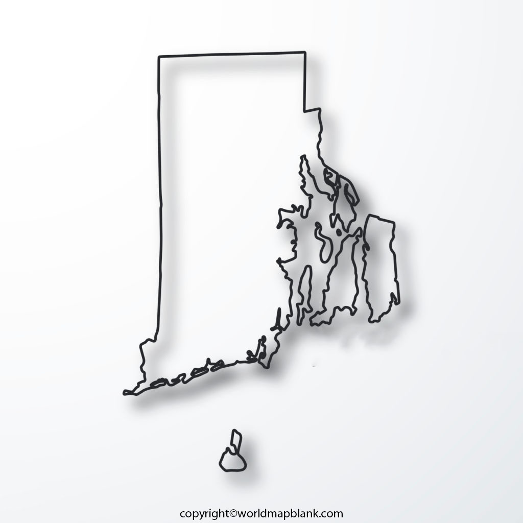 Printable Blank Map of Rhode Island - Outline, PNG map