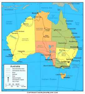 Printable Australia Rivers Map | Map of Australia Rivers