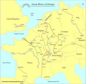 Printable Europe Rivers Map – Map of European Rivers [PDF]