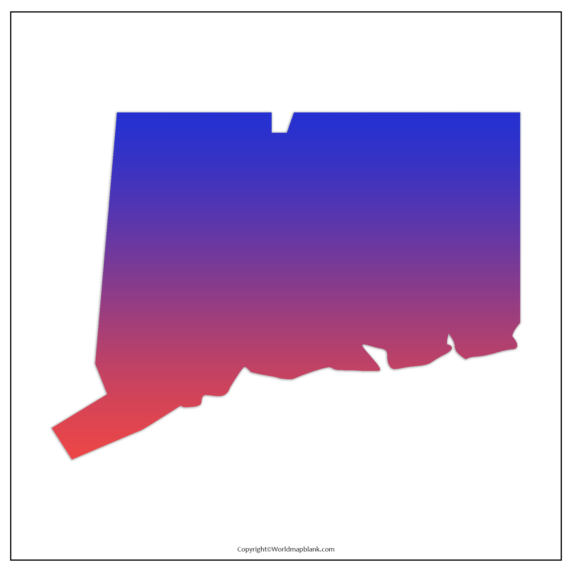 Printable Blank Map of Connecticut - Outline Transparent map