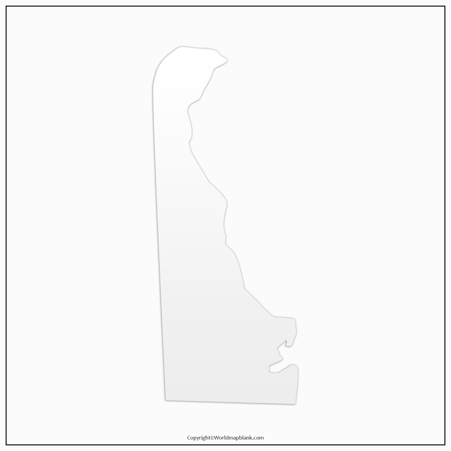 Blank Map of Delaware – Printable Delaware Map [PDF]