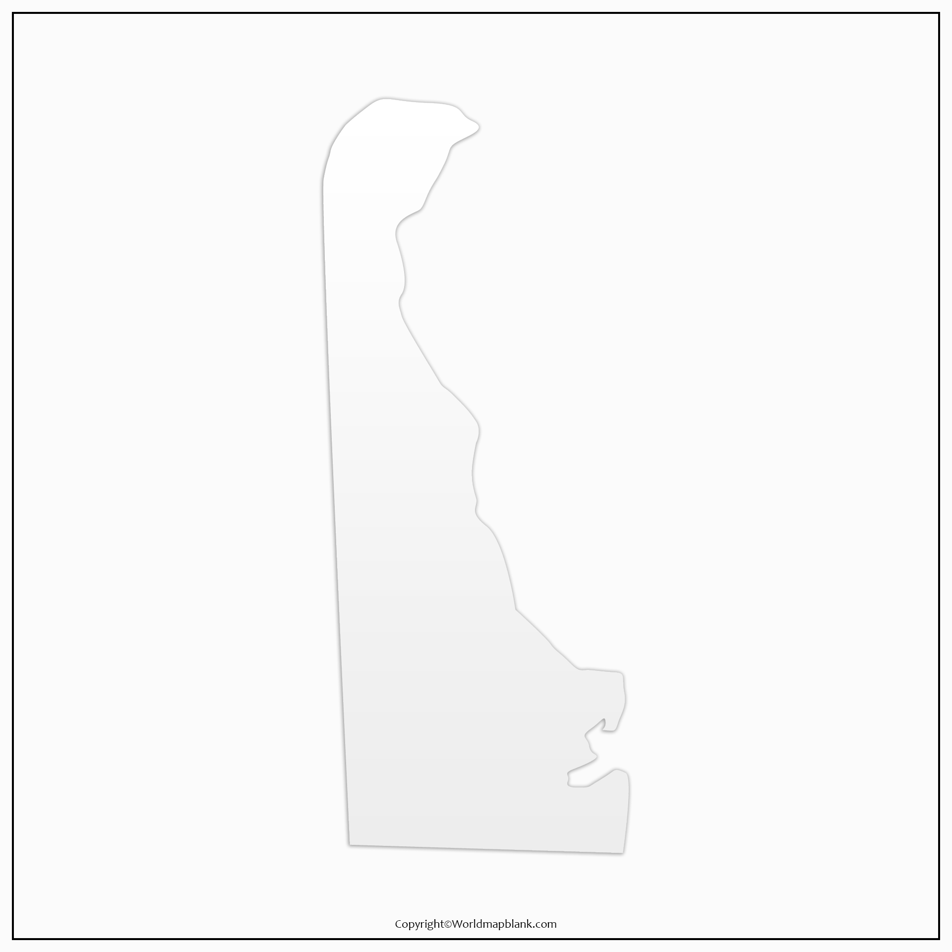 Blank Map of Delaware – Printable Delaware Map [PDF]
