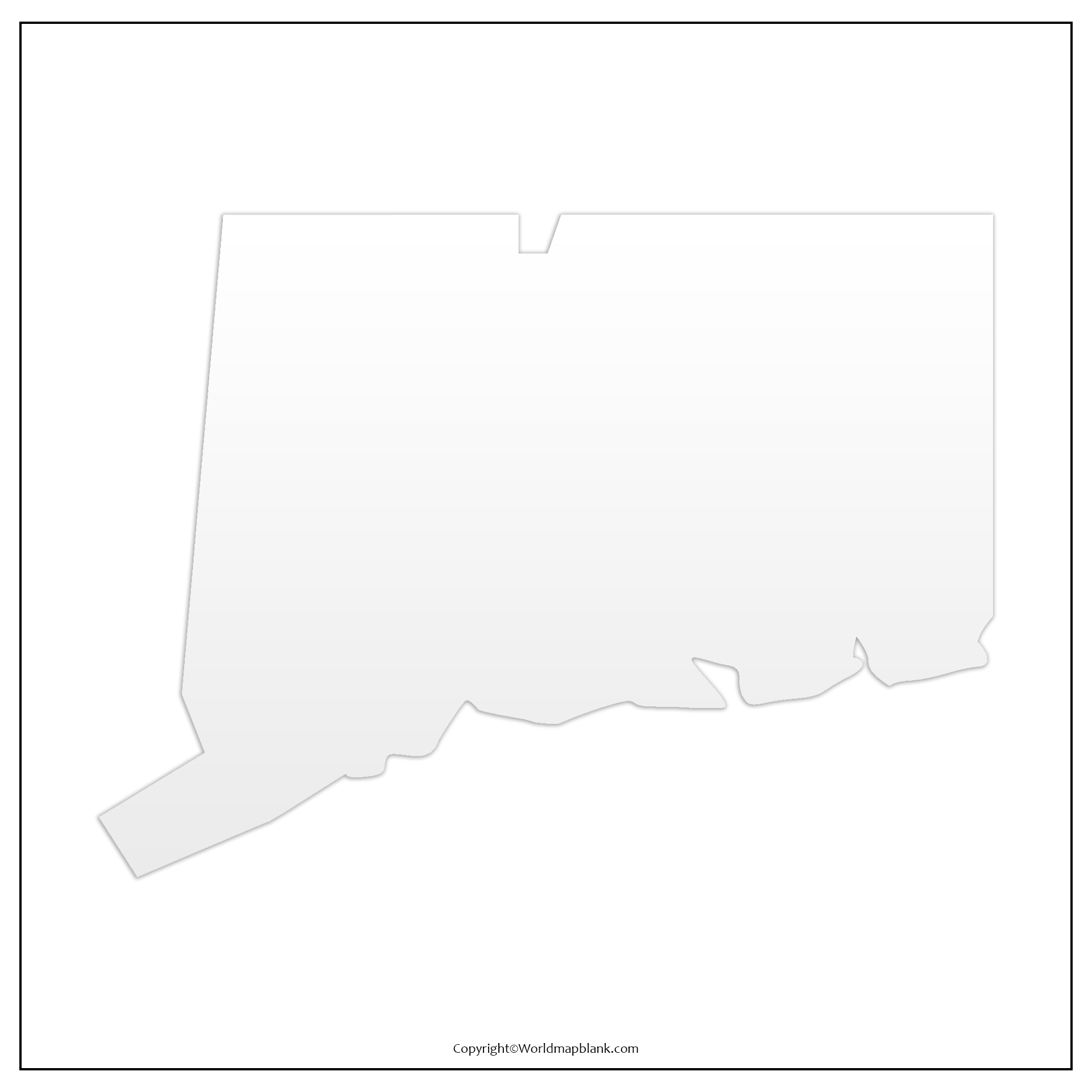 Printable Blank Map of Connecticut - Outline Transparent map