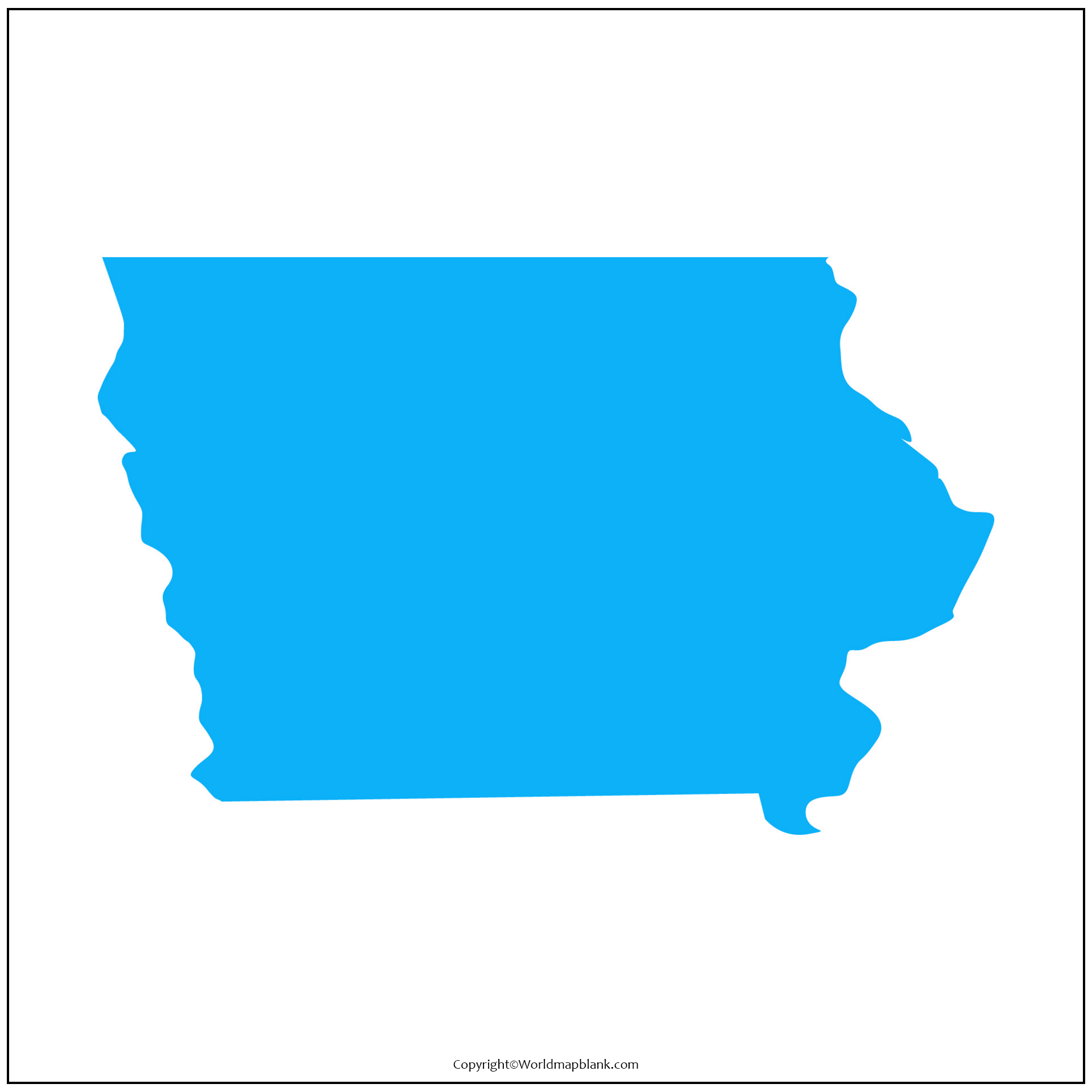Printable Blank Map of Iowa - Outline, Transparent, PNG map