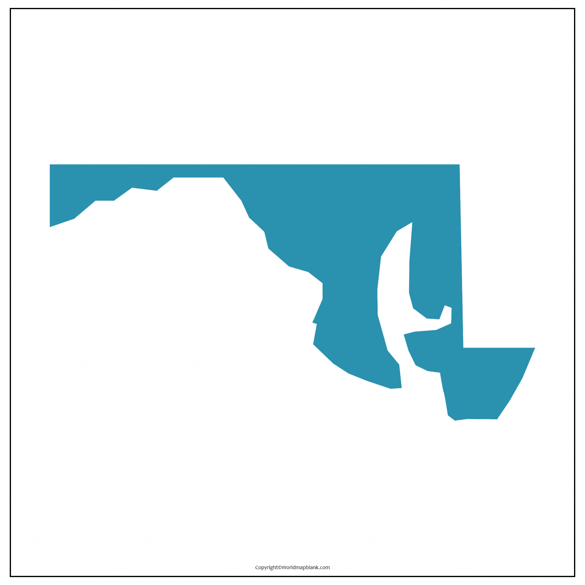 Printable Blank Map of Maryland - Outline, Transparent map