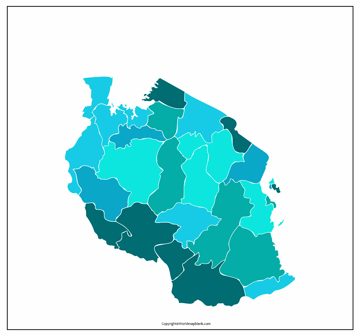Printable Blank Map of Tanzania - Outline, Transparent map