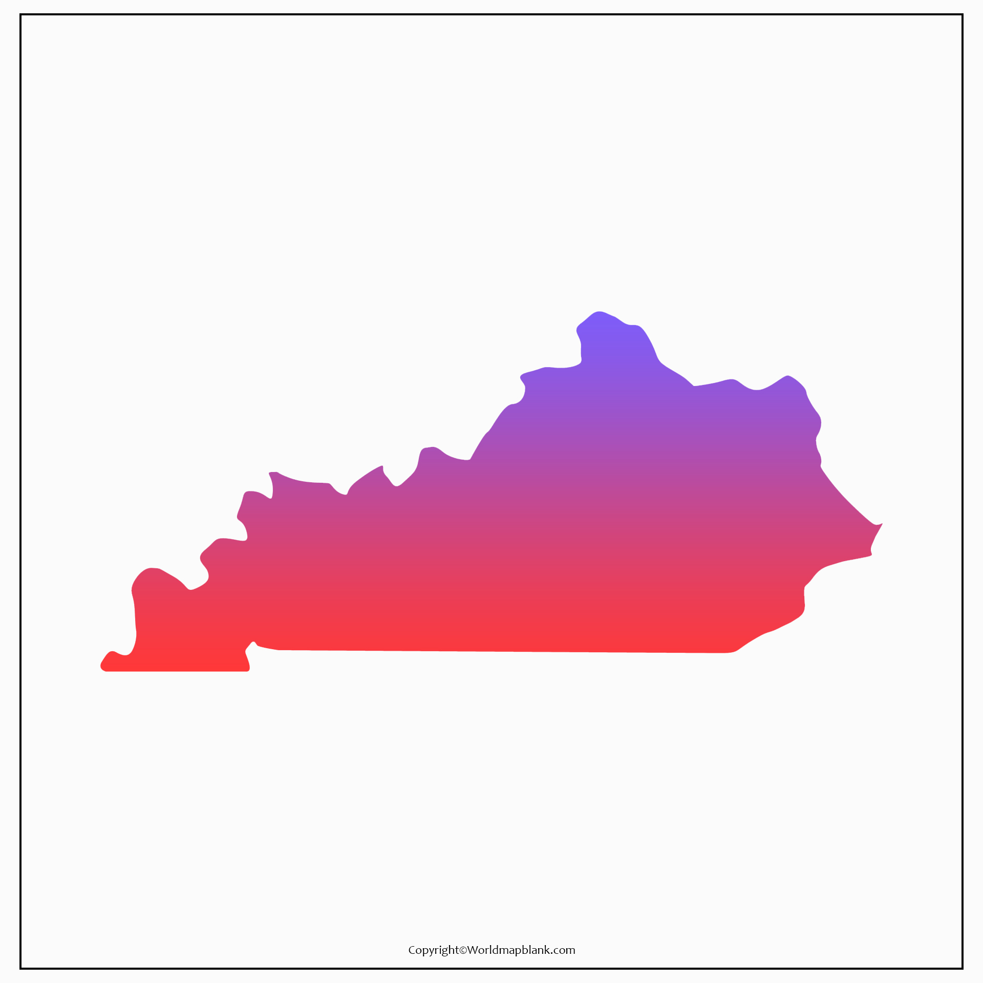 Printable Blank Map of Kentucky - Outline, Transparent map