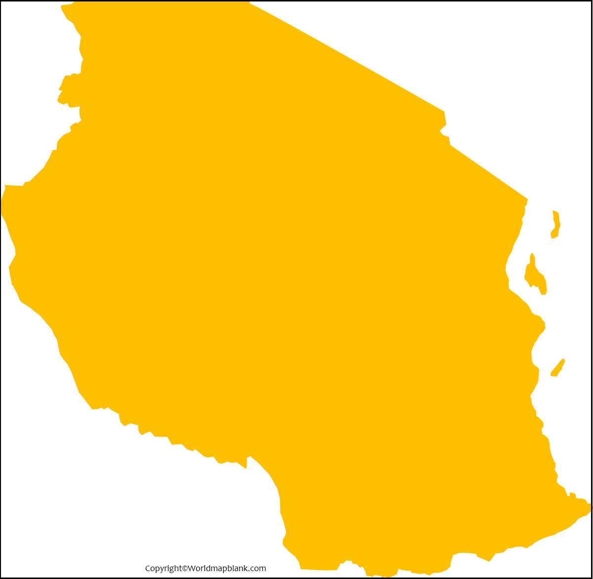 Printable Blank Map of Tanzania - Outline, Transparent map